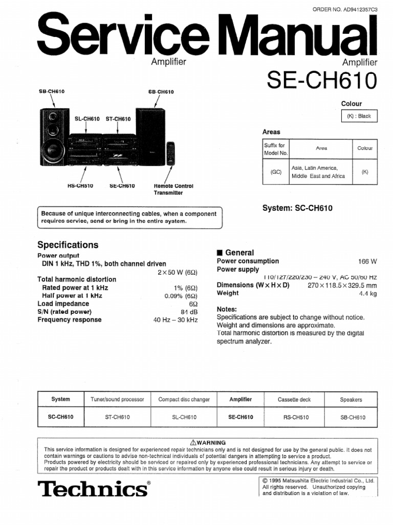 Technics Se ch610 | PDF