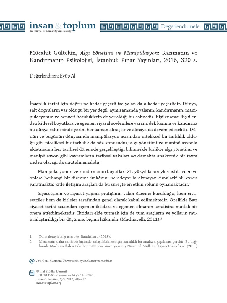 Algi Yonetimi Ve Manipulasyon Kanmanin V | PDF