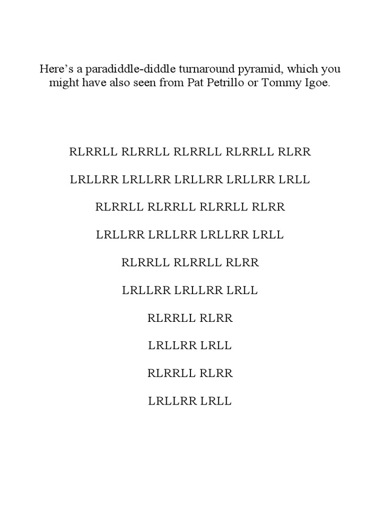 Paradiddle-Diddle Turnaround Pyramid | PDF