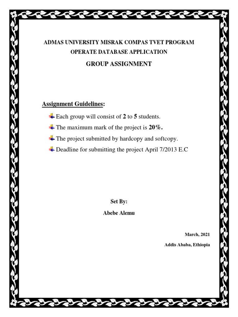 Operate Database Application Assignment PDF Databases Computer