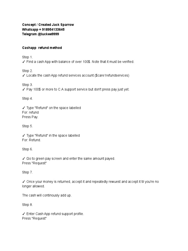 Cashapp Refund Method 2021 | PDF