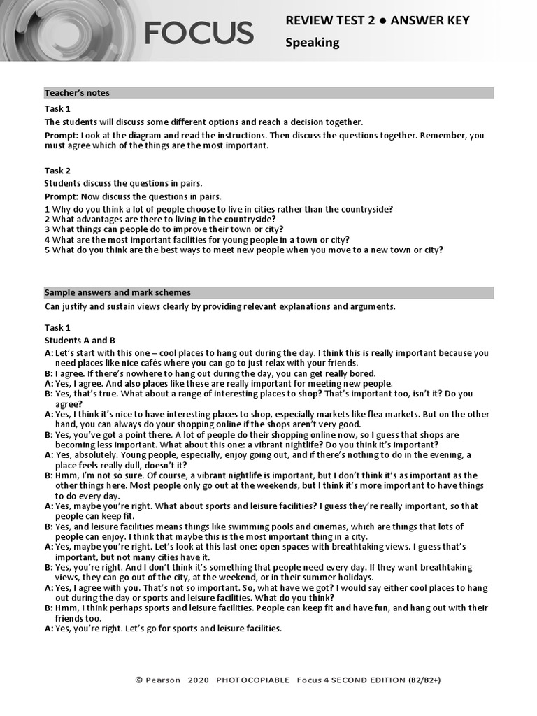 © Pearson 2020 Photocopiable Focus 4 Second Edition | Download Free PDF ...