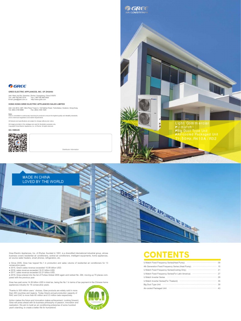 GREE Manual Specs | PDF | Air Conditioning | Heat Pump