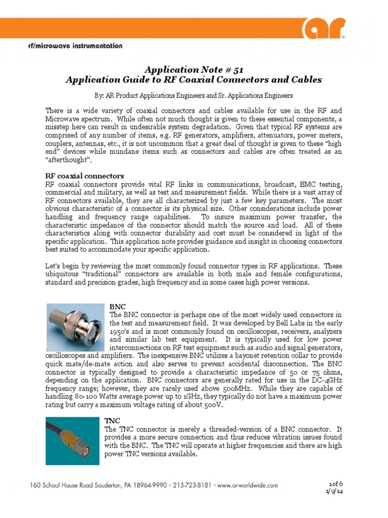 RF Coaxial Connectors Guide | PDF | Coaxial Cable | Broadcast Engineering