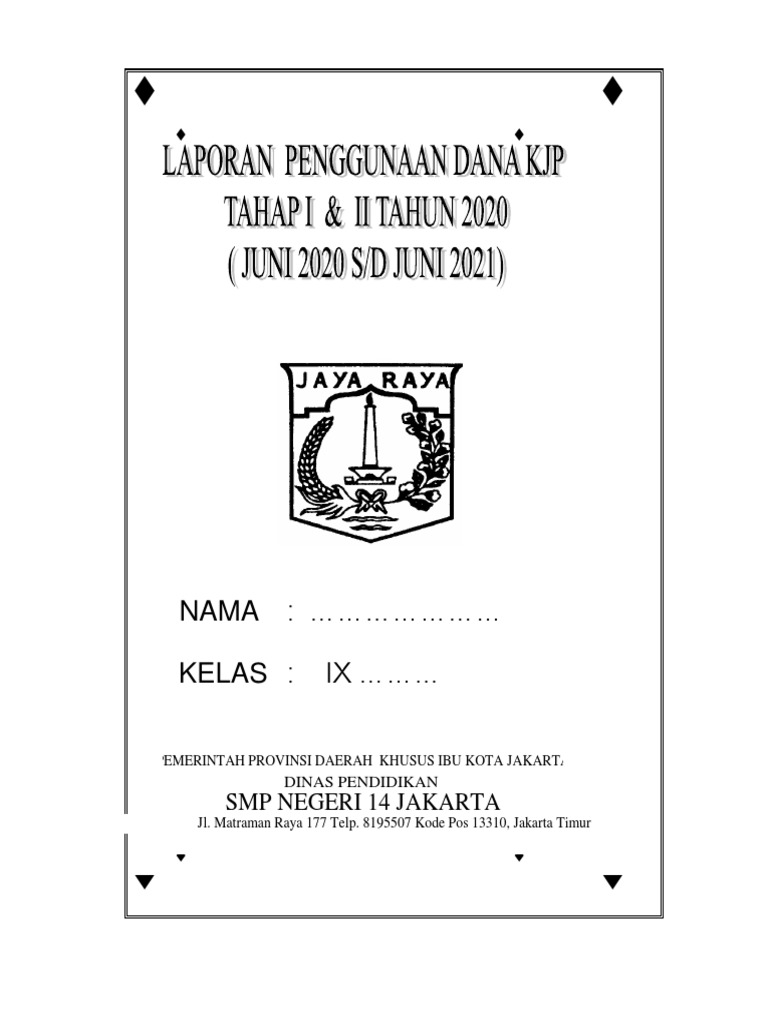 Kaper Laporan KJP Ukuran Kertas A4 | PDF