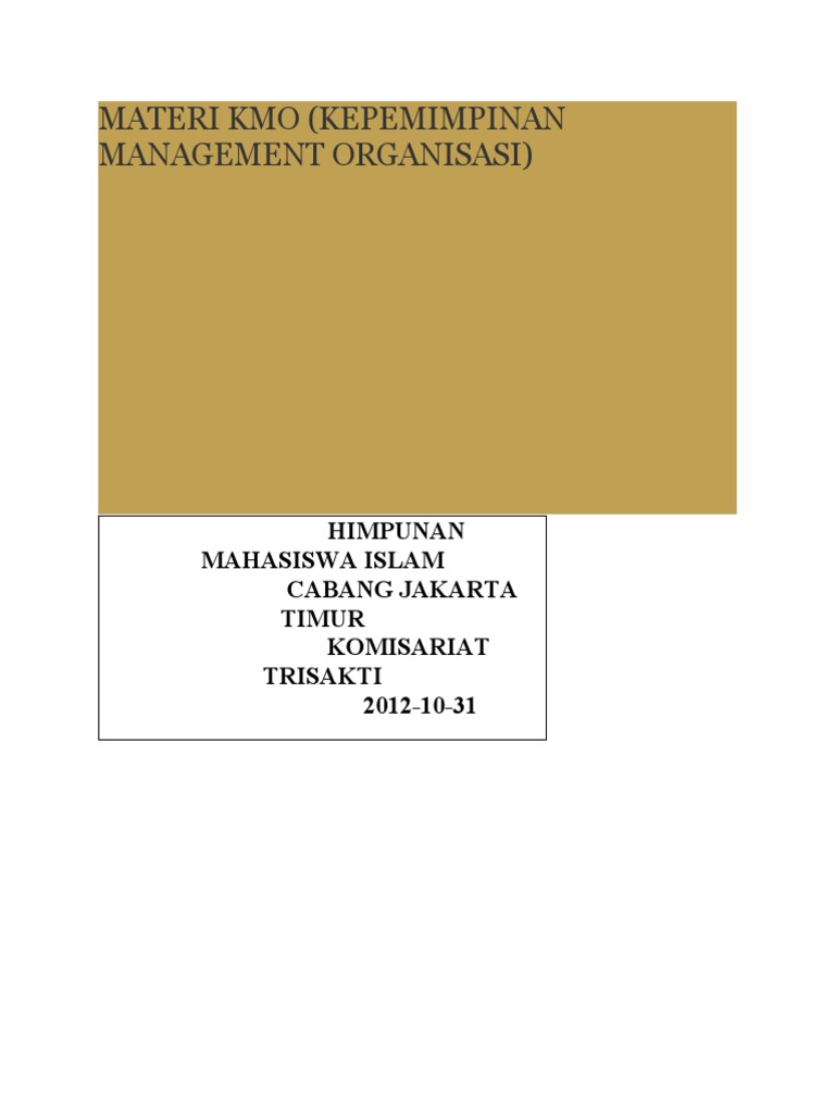 Materi Kmo | PDF