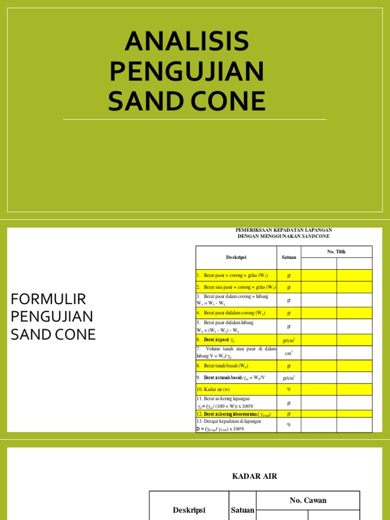 Analisis Pengujian Sandcone | PDF