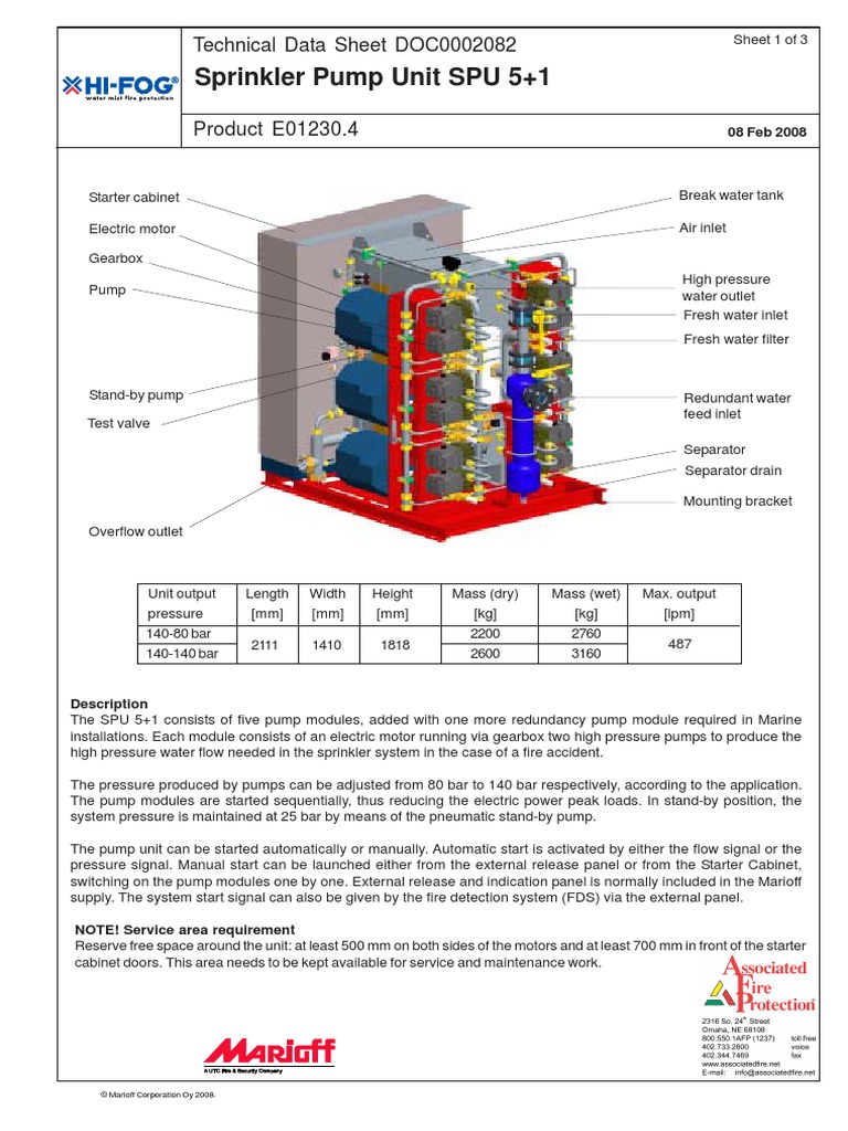 Sprinkler Pump Unit SPU 5+1: Technical Data Sheet DOC0002082 | Download ...