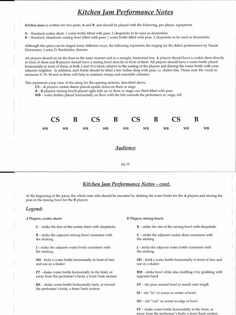 4 - Kitchen Jam - Score | PDF