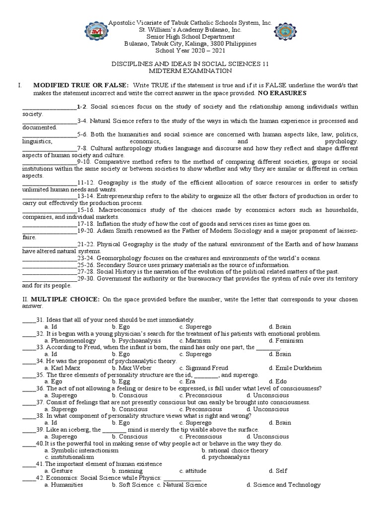 MODIFIED TRUE OR FALSE: Write TRUE If The Statement Is True and If It ...