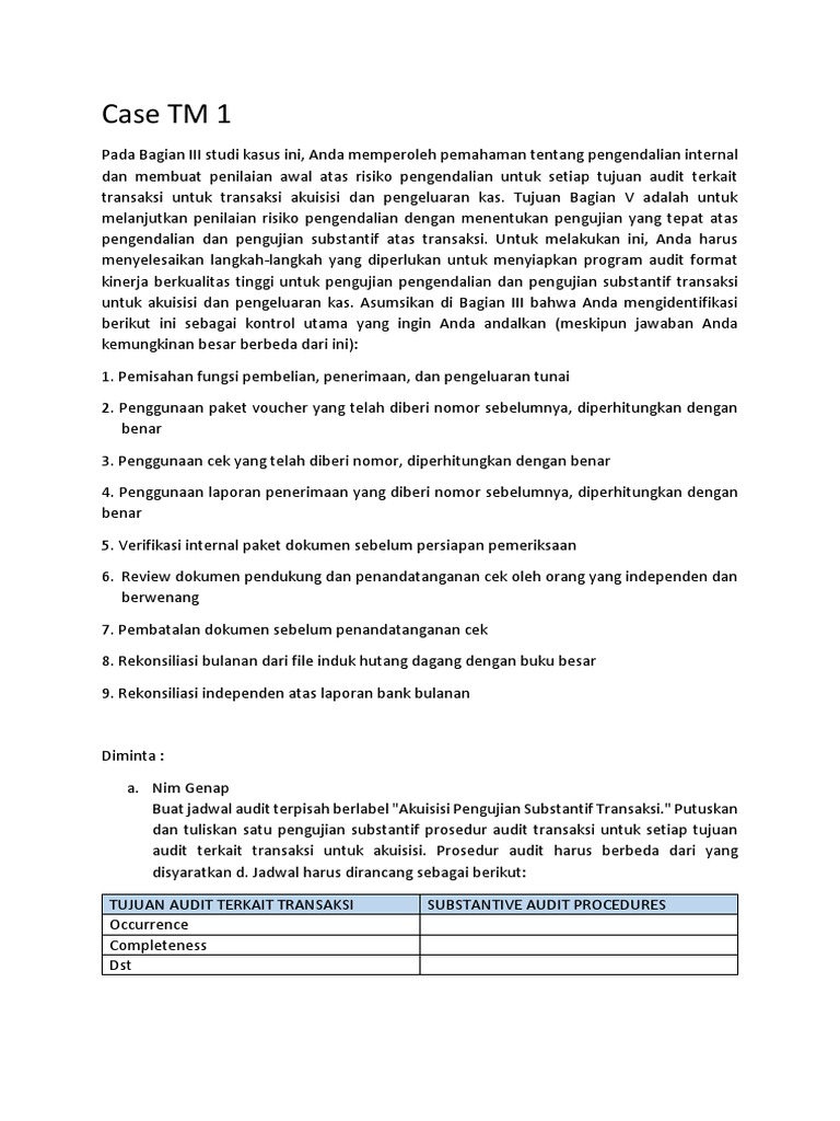 Pengujian Substantif Audit Transaksi | PDF | Bisnis | Pengelolaan Keuangan & Uang