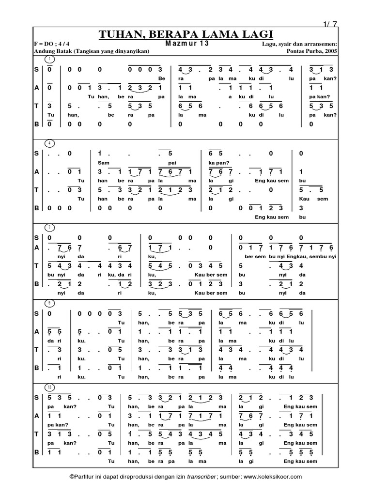 Patitur Lagu Tuhan Berapa Lama Lagi | PDF