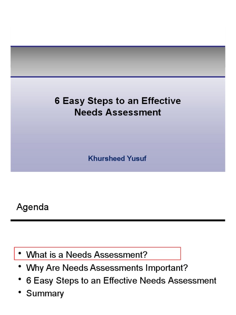 HR Needs Assessment Guide | PDF