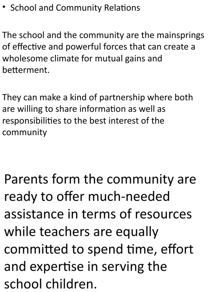 School and Community Relations | PDF | Wellness