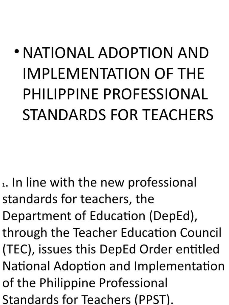 Philippine Professional Standard For Teachers (PPST) | PDF | Learning ...