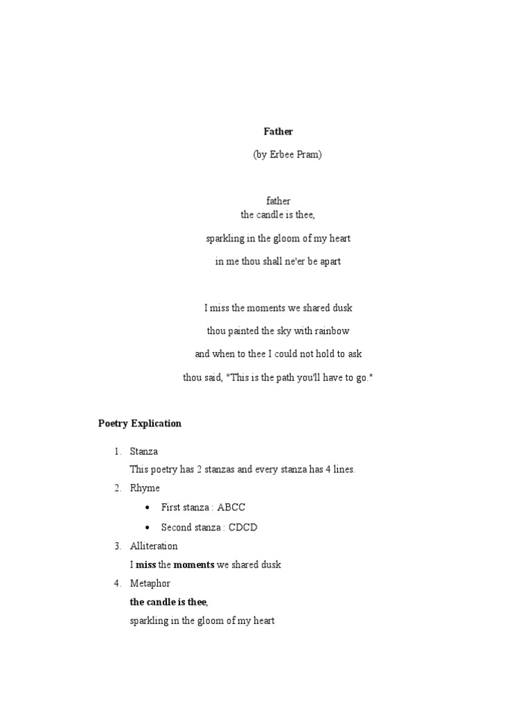 Father Poetry | PDF