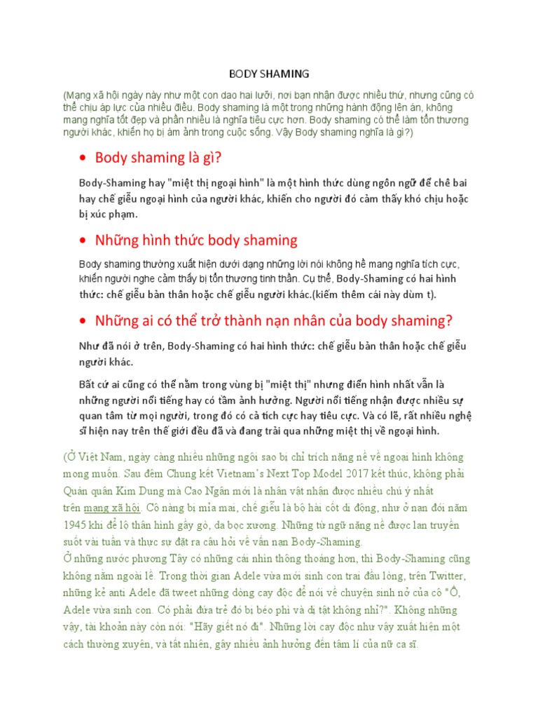 Body Shaming | PDF