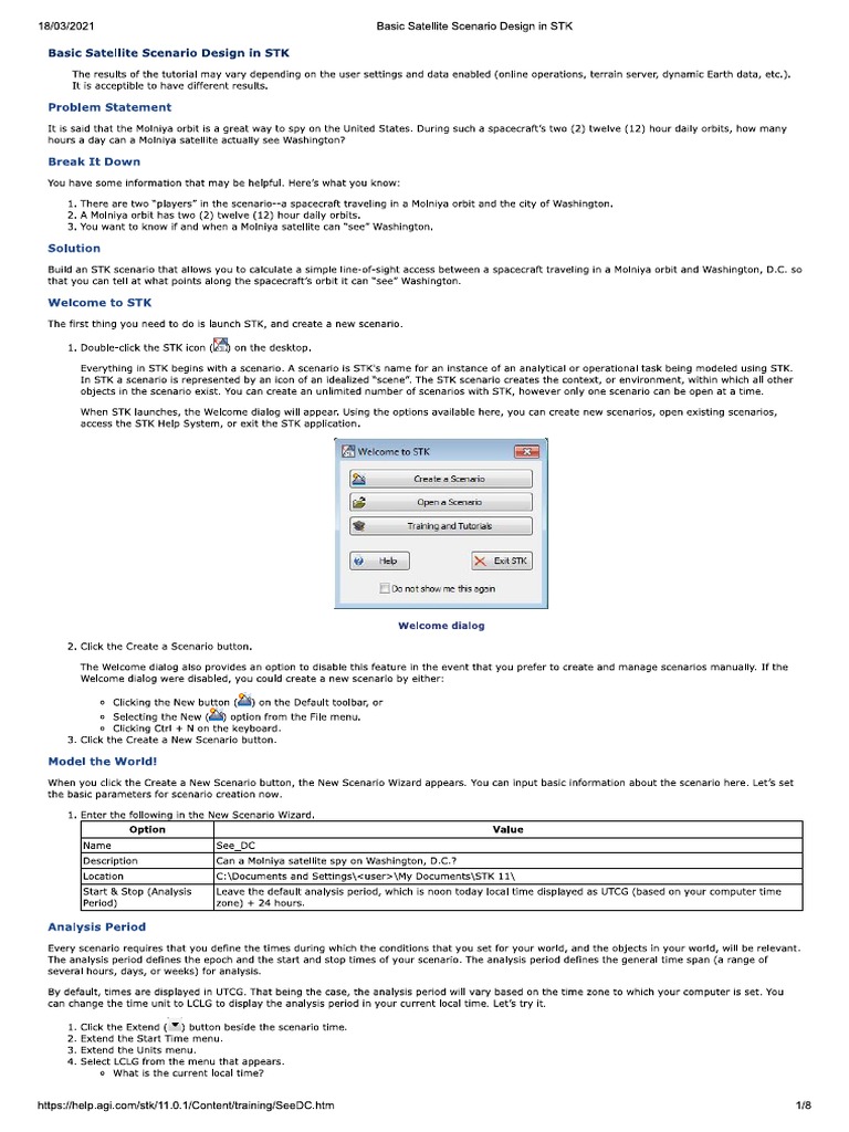 Basic Satellite Scenario Design in STK | PDF | Teaching Methods ...