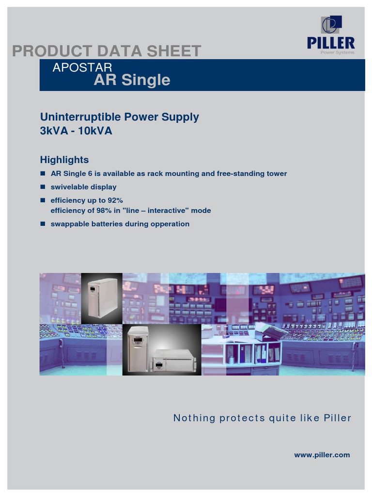AR Single: Product Data Sheet | PDF | Power (Physics) | Electric Power