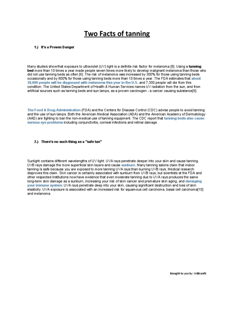 Two Facts of Tanning | PDF