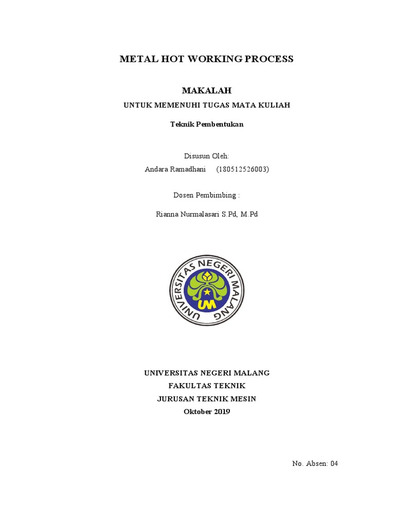 Makalah Hot Working Process | PDF