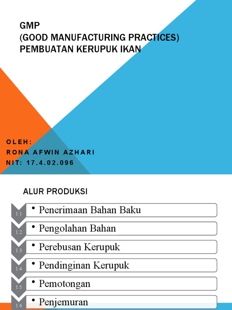 Proses Pembuatan Kerupuk Ikan GMP | PDF | Teknologi & Rekayasa