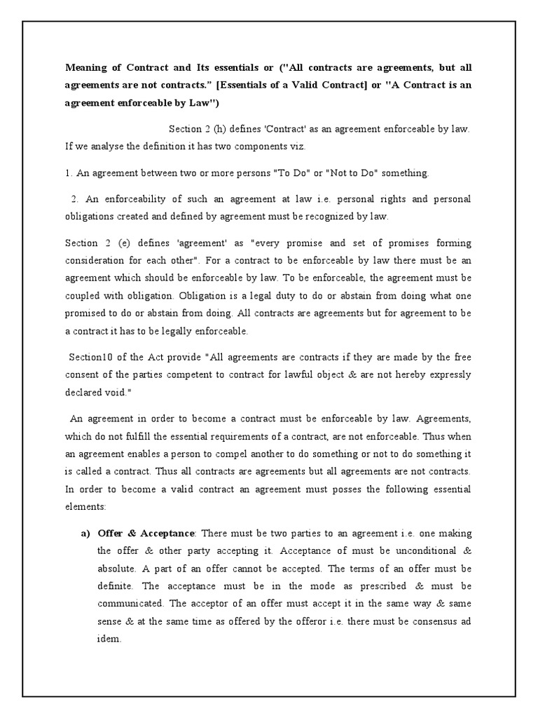 BRF Unit I | PDF | Offer And Acceptance | Contract Law