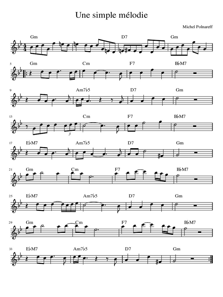 Une Simple Mélodie-Polnareff | PDF