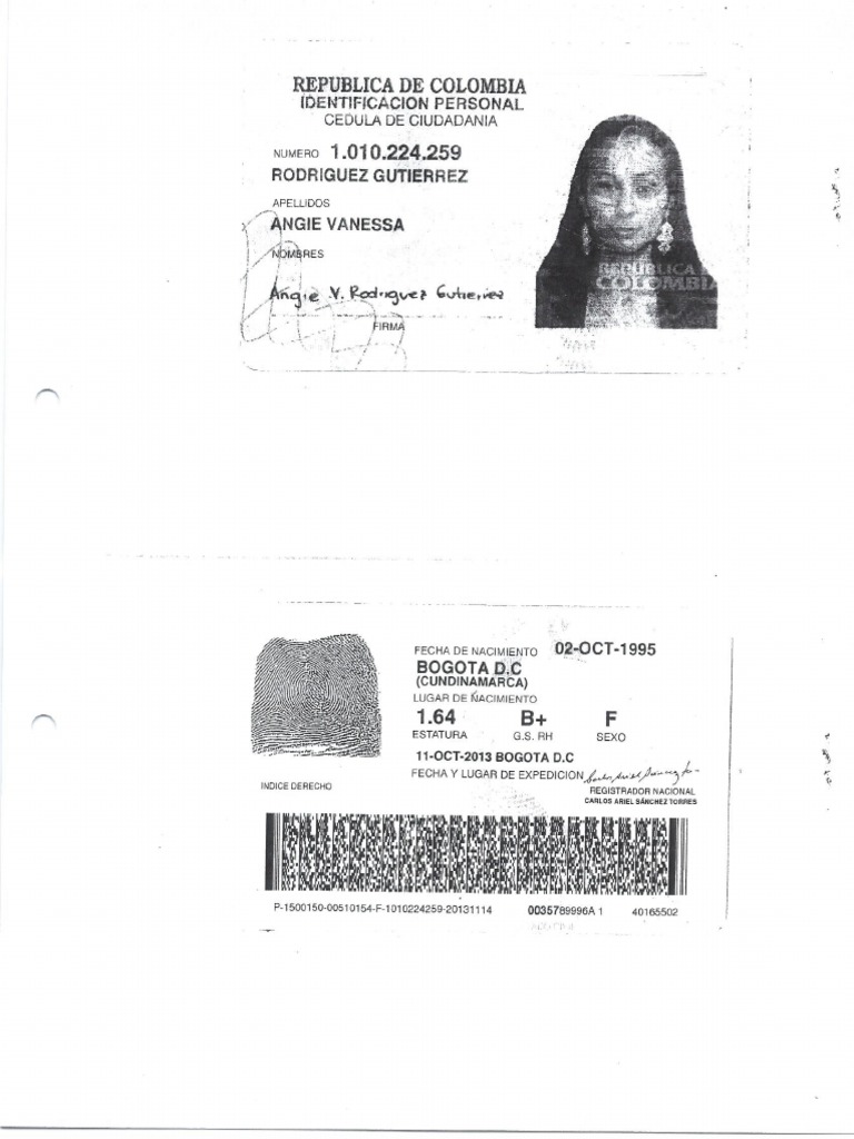 Fot Cedula Angie Rodriguez | PDF