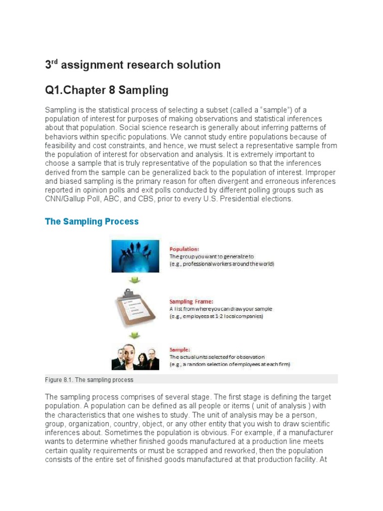3rd Assignment Research Solution | PDF | Sampling (Statistics) | Errors ...
