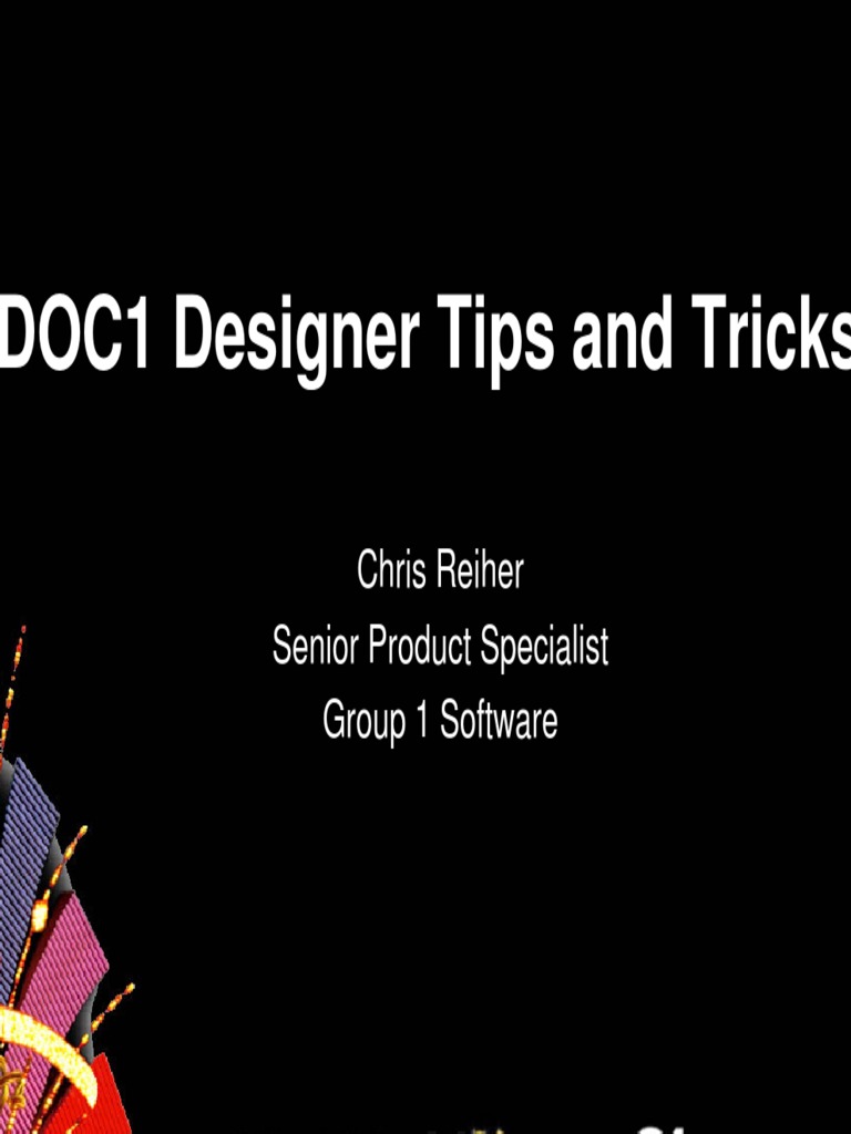DOC1 Designer Tips and Tricks v2 | PDF | File Format | Variable ...