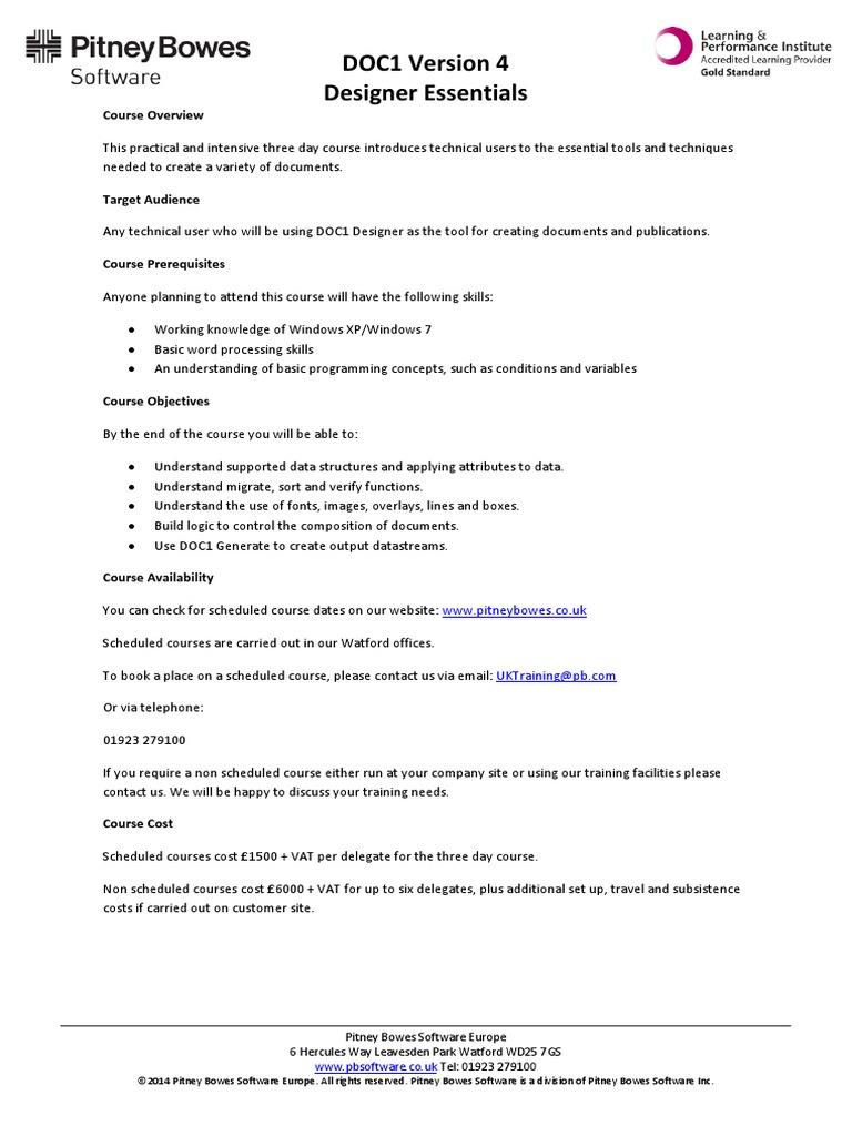 DOC1 Version 4 Designer Essentials | PDF | Computing | Software Engineering