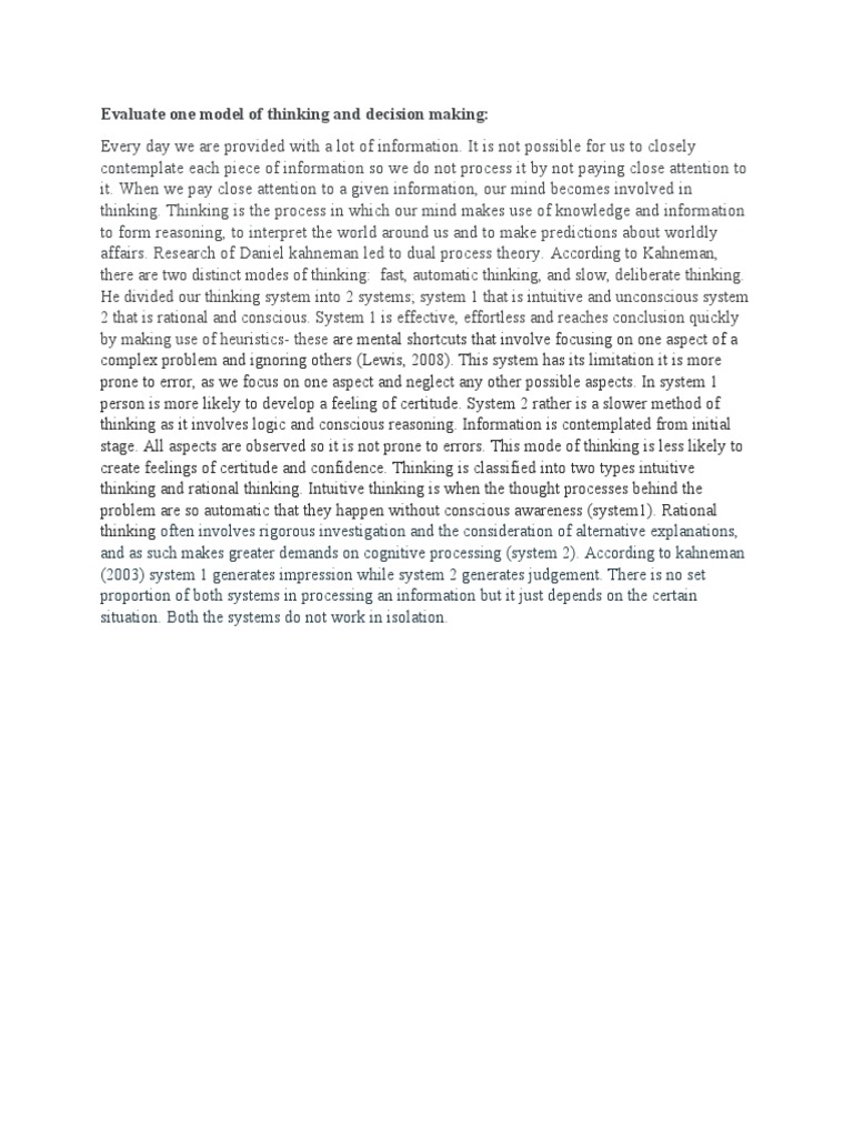 Dual Process Theory: Kahneman's Model of System 1 and System 2 Thinking ...
