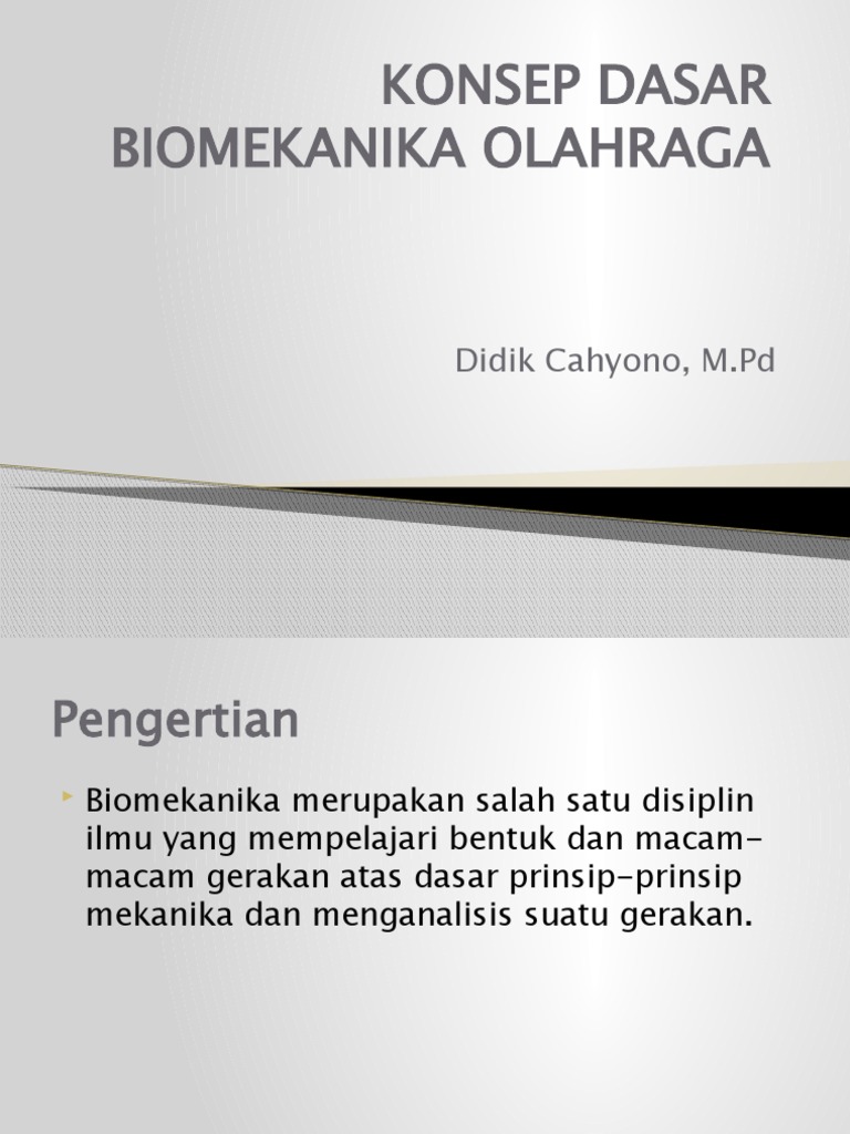 Konsep Dasar Biomekanika Olahraga Pdf