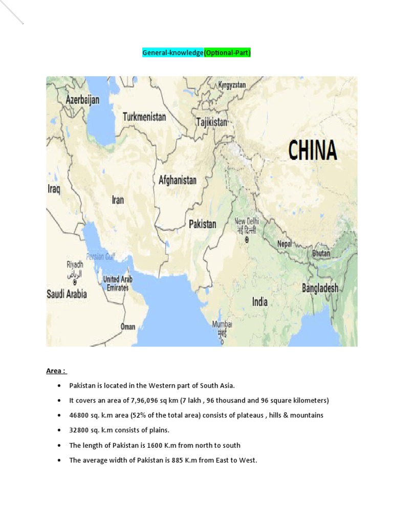 1-Landof Pak & Topography (Pakistan Studies Olevels) | PDF | Indus ...