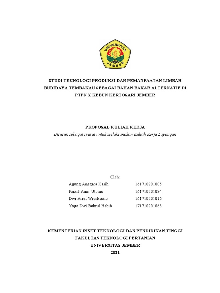 Pemanfaatan Limbah Tembakau PTPN X | PDF