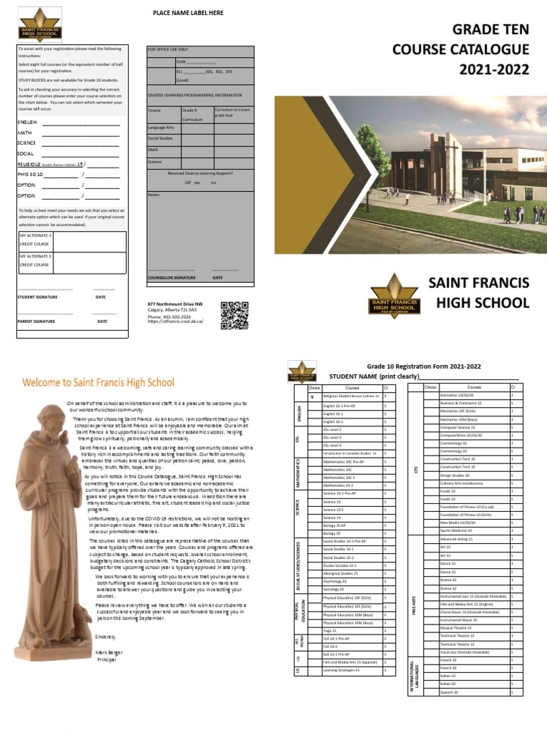 Grade 10 Course Catalogue 2021-2022 | PDF | Apprenticeship | Advanced ...