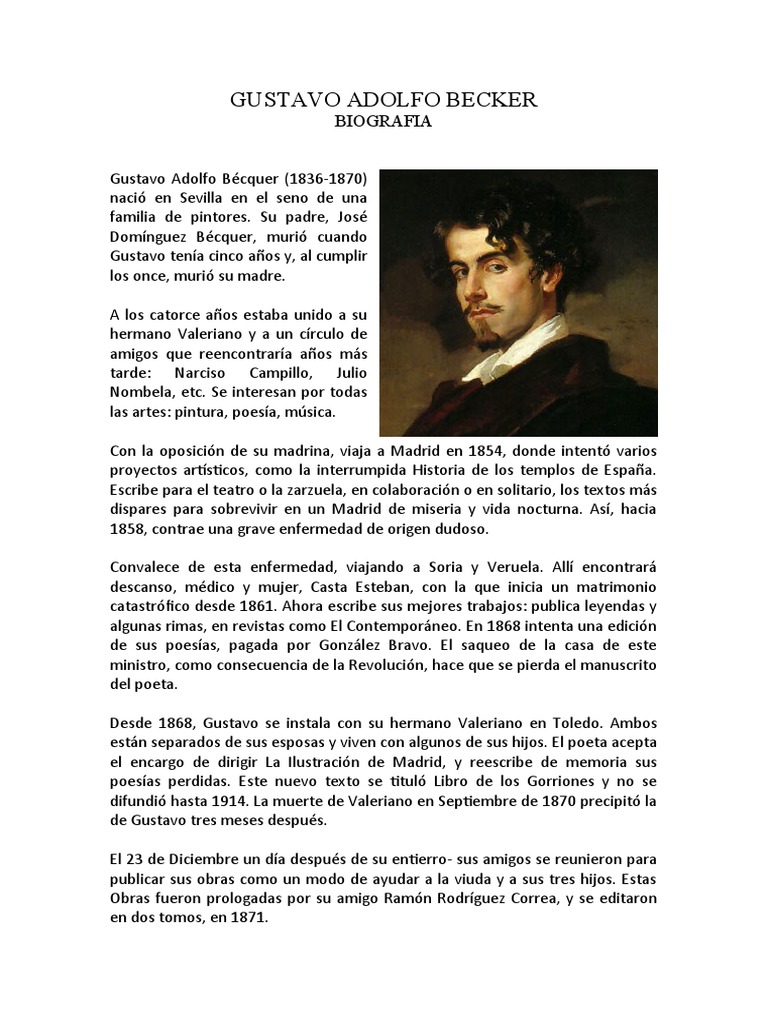 Biografia Gustavo Adolfo Becker | PDF