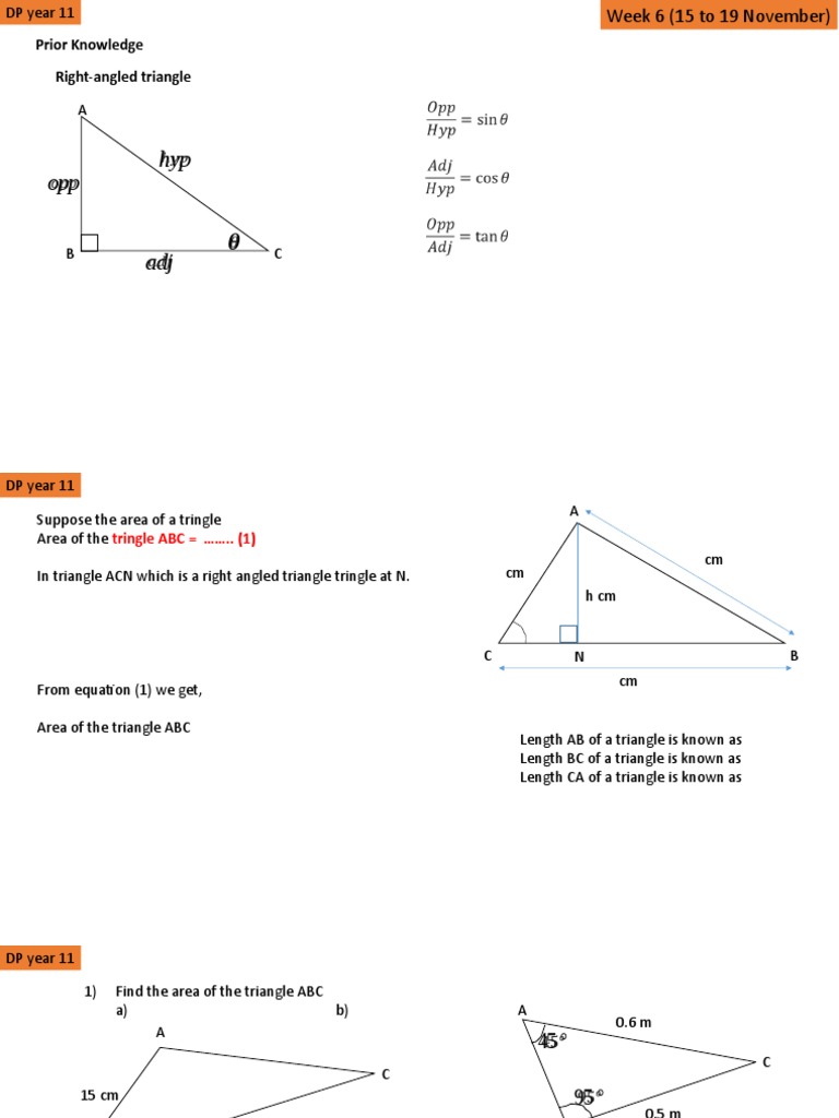 Non-Right-Angled Triangle Trigonometry | PDF | Triangle | Trigonometry
