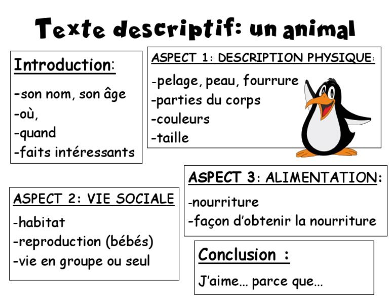 Description d'un animal : Guide complet | PDF | Sciences sociales ...