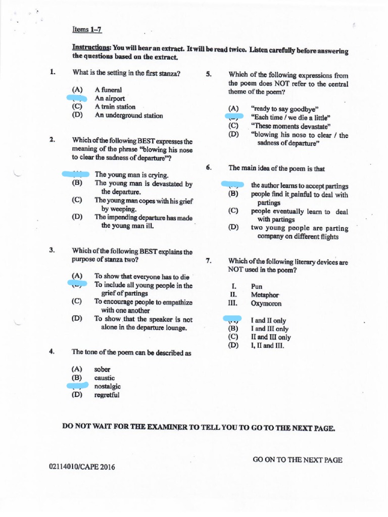 2016 MC Comm Stds Answers | PDF