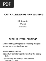 Critical Reading Exercises | PDF | Reading (Process) | Argument