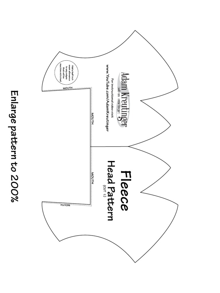 Kreutinger Head Fleece Pattern | PDF