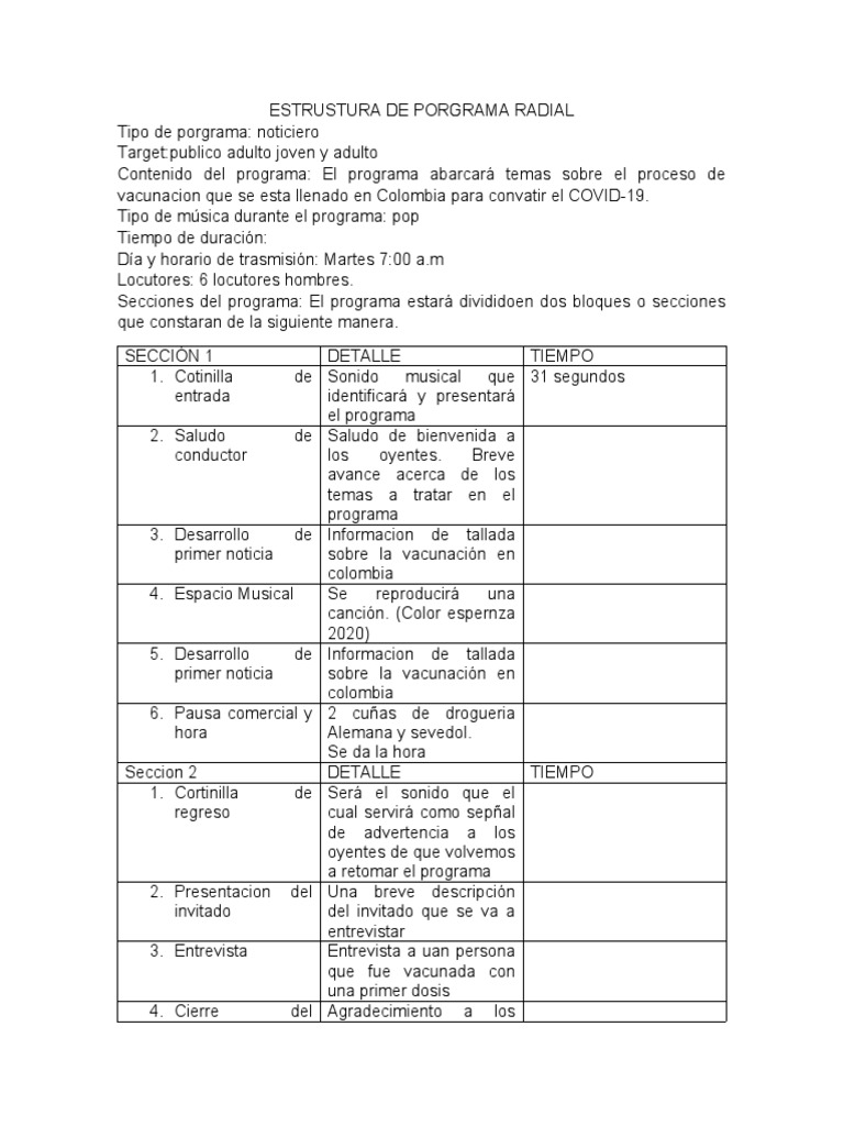 Libreto Radial 1.1 | PDF | Colombia | Salud y bienestar