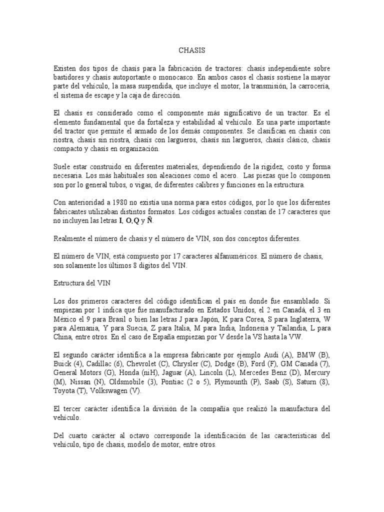 Tipos y Funciones del Chasis de Tractores | PDF | Fabricantes de ...