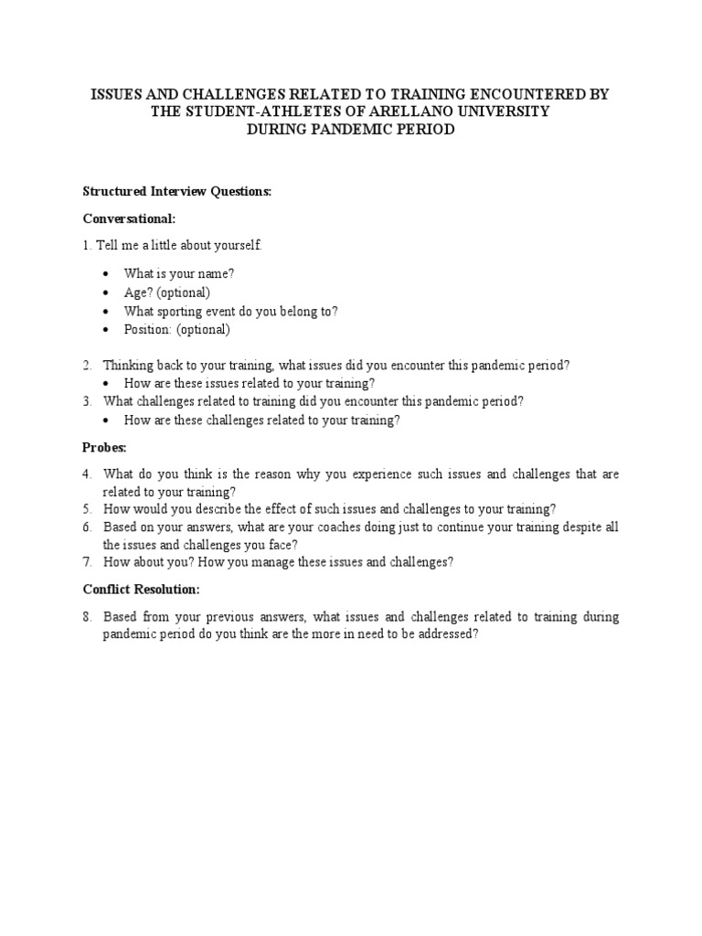 Structured Interview Questions | PDF