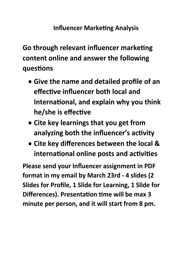 Individual Assignment On Influencer Marketing | PDF