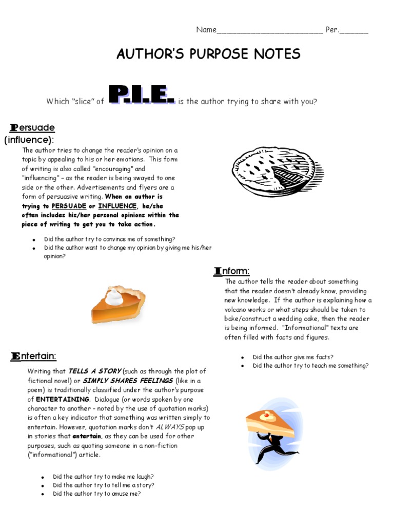 Author'S Purpose Notes: Persuade | PDF | Quotation Mark | Writing