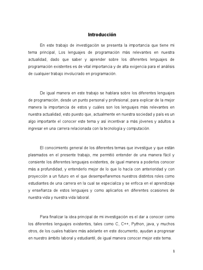 Marco Teorico Lenguajes de Programacion | PDF | Lenguaje de ...