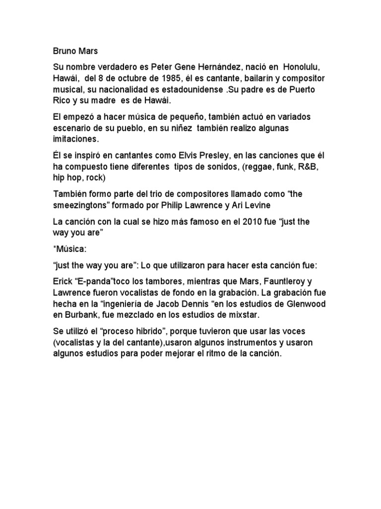 Bruno Mars | PDF